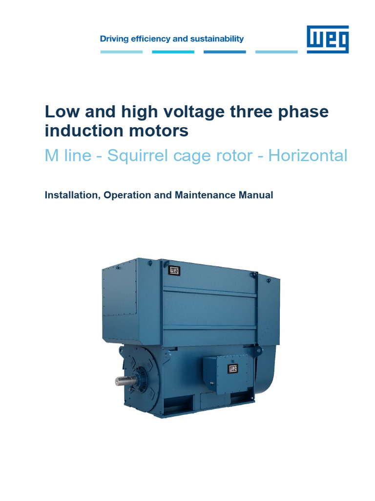 WEG Low and High Voltage Three Phase Induction Motors M Line Squirrel ...
