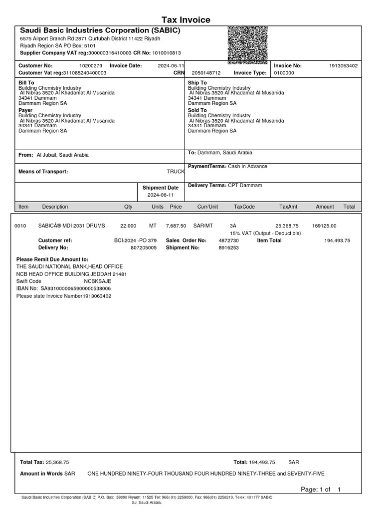 Invoice 1913063402 | PDF | Invoice | Value Added Tax