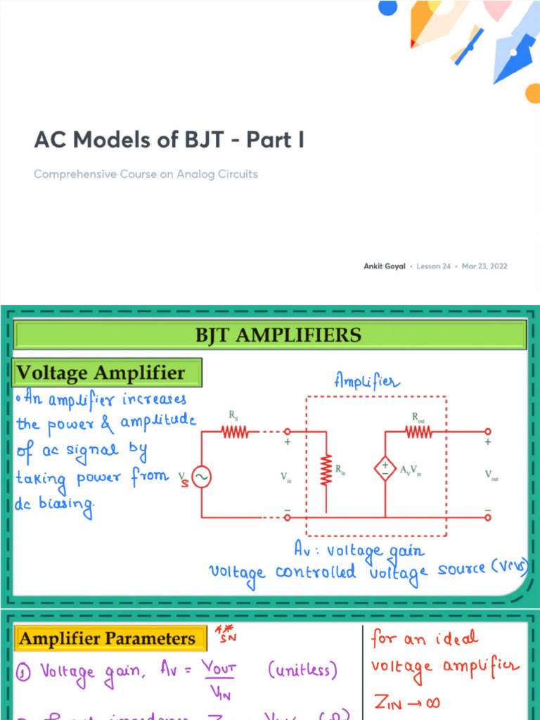 AC Models of BJT - Part I With Anno 1662197323257 | PDF