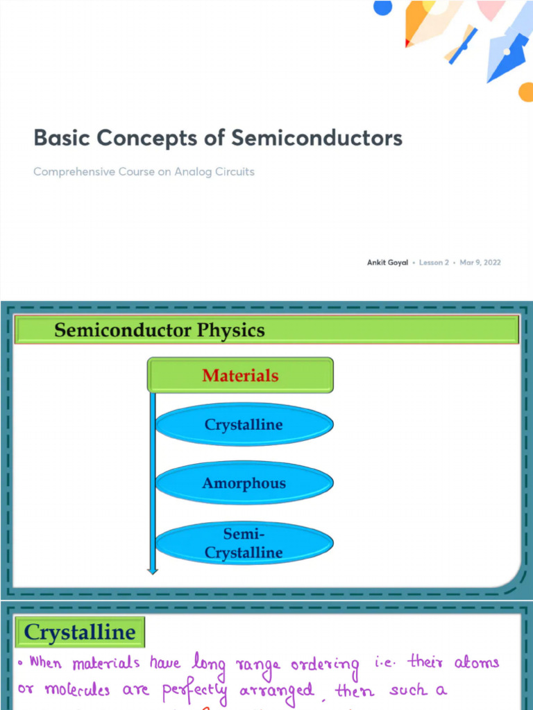 Basic Concepts of Semiconductors With Anno 1662197070968 | PDF