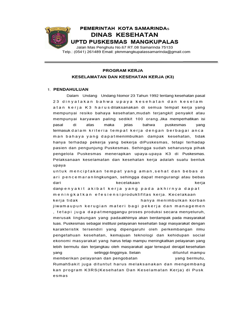 Program Kerja k3 | PDF