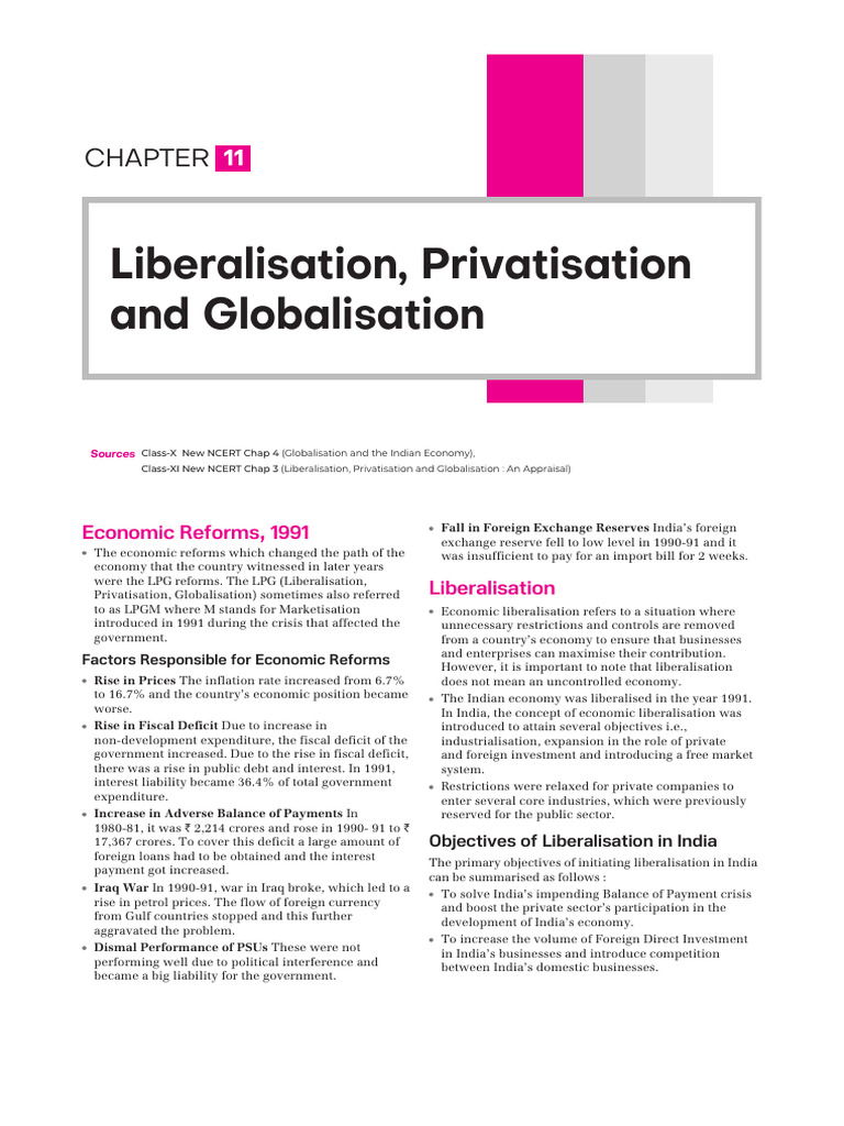 Liberalisation, Privatisation and Globalisation: Economic Reforms, 1991 ...
