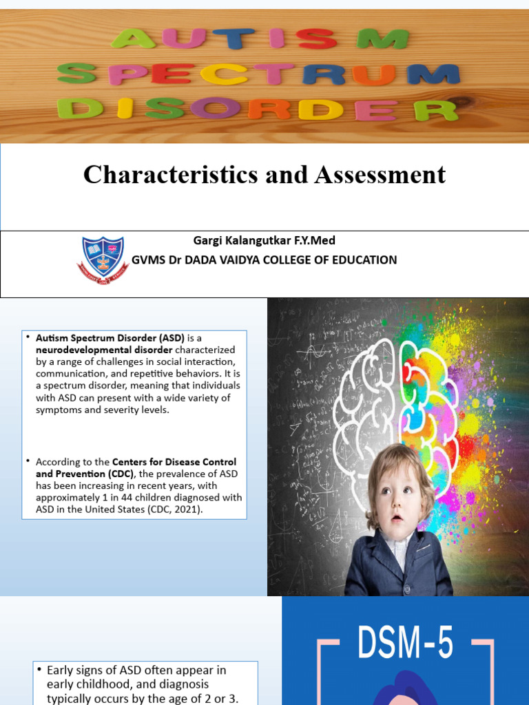 Characteristics and Assessment | PDF | Autism Spectrum | Developmental Disorder