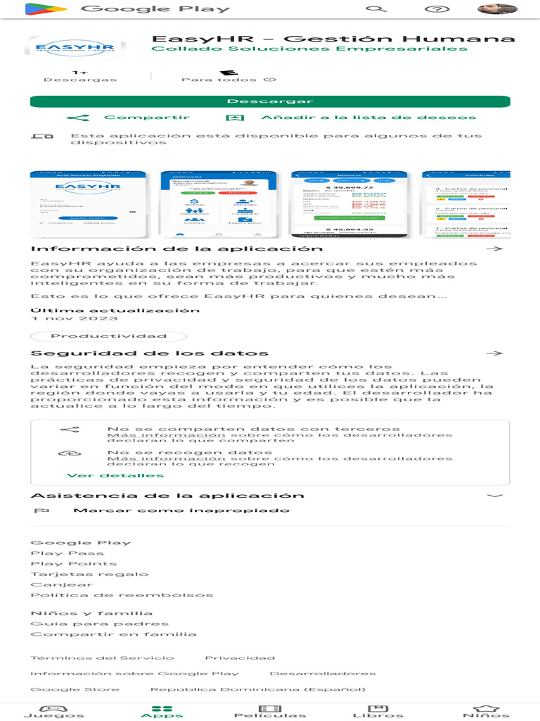 EasyHR - Gestión Humana - Aplicaciones en Google Play 2 | PDF | Google Play | Software