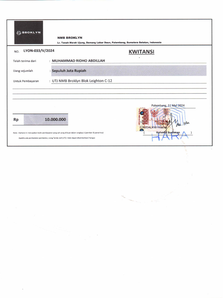 kwitansi UTJ | PDF