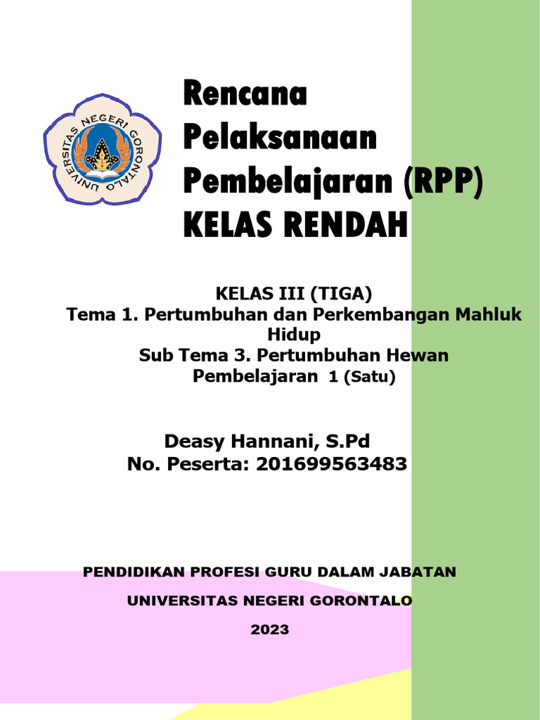Deasy Hannani RPP Kelas 3 t1 SB 3 PB 1 Ok | PDF