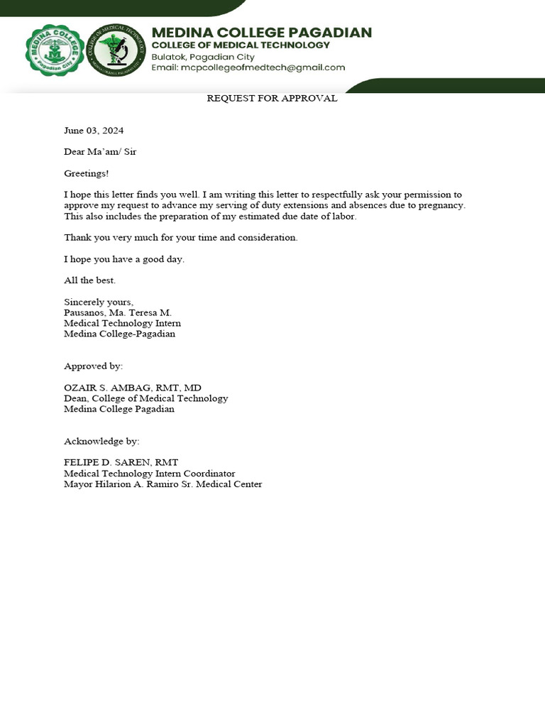 Letter of Approval | PDF