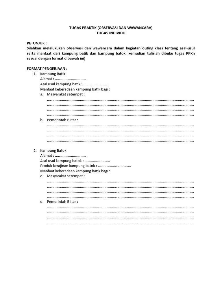 TUGAS PRAKTIK PPKN - OUTING CLASS | PDF