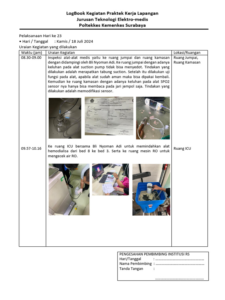 LogBook Kegiatan PKL Hari 23 (18 Juli 2024) | PDF