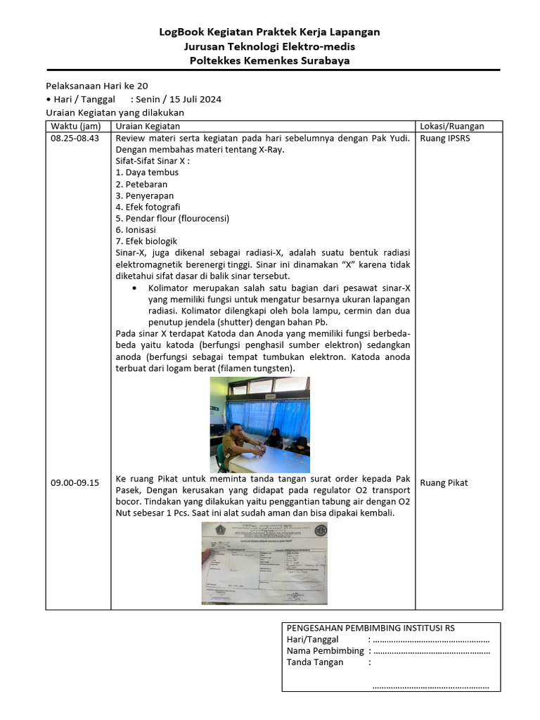 LogBook Kegiatan PKL Hari 20 (15 Juli 2024) Hilda | PDF | Sains ...