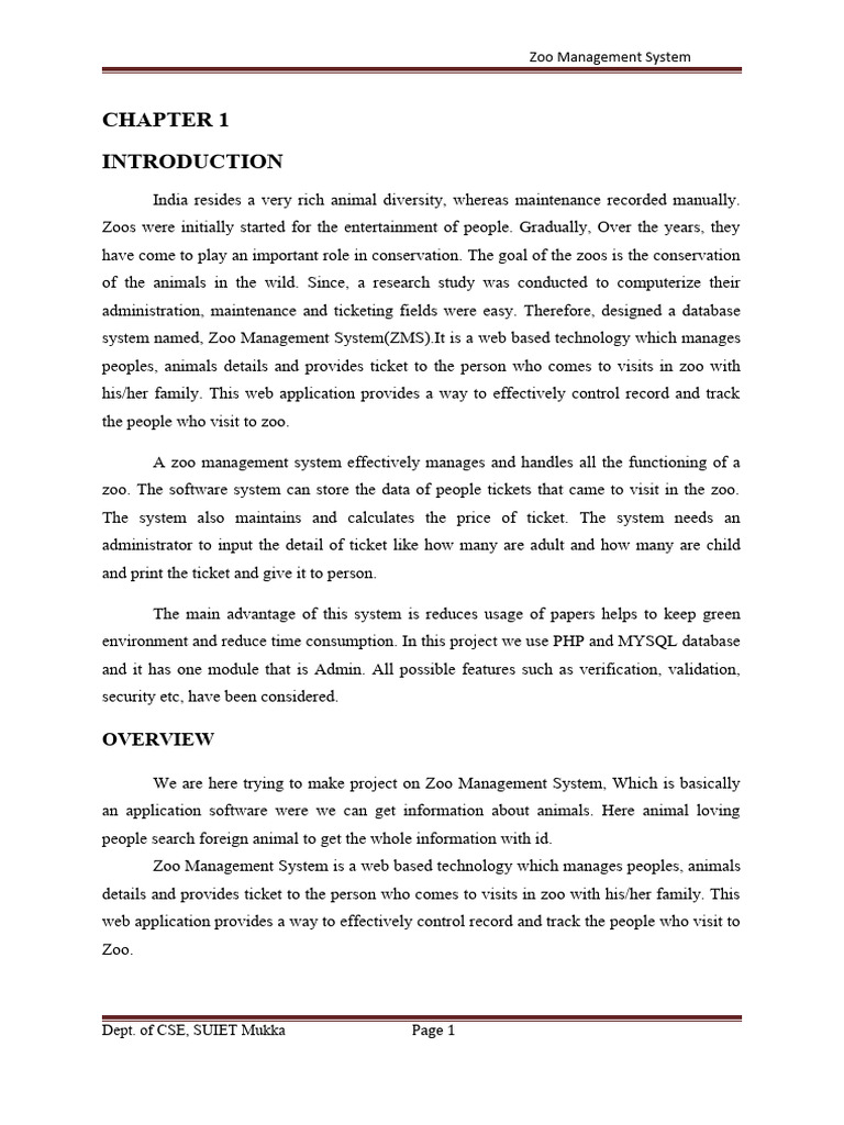 Zoo Management System 1 LAPTOP ID6QMTPD | PDF | Php | My Sql