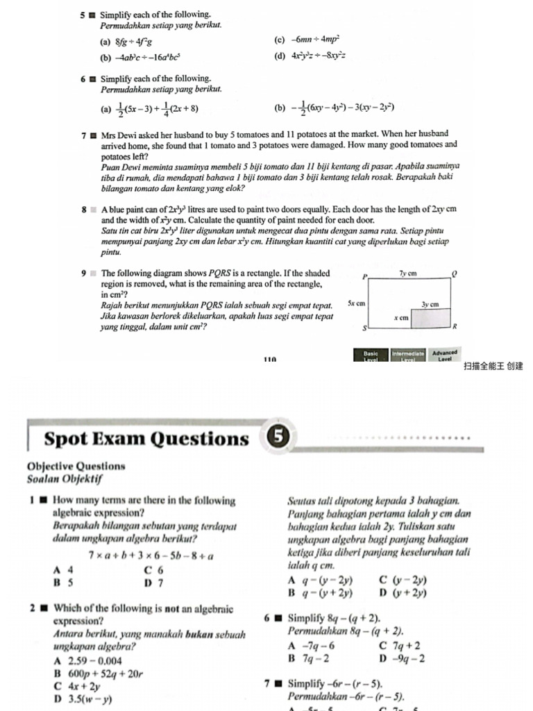 F1 Math Chp5 Exercise | PDF
