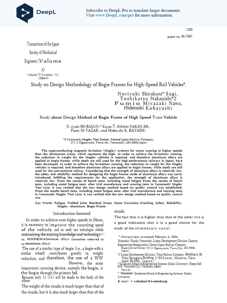 Bogie Frame Design for High-Speed Maglev | PDF | Fatigue (Material ...