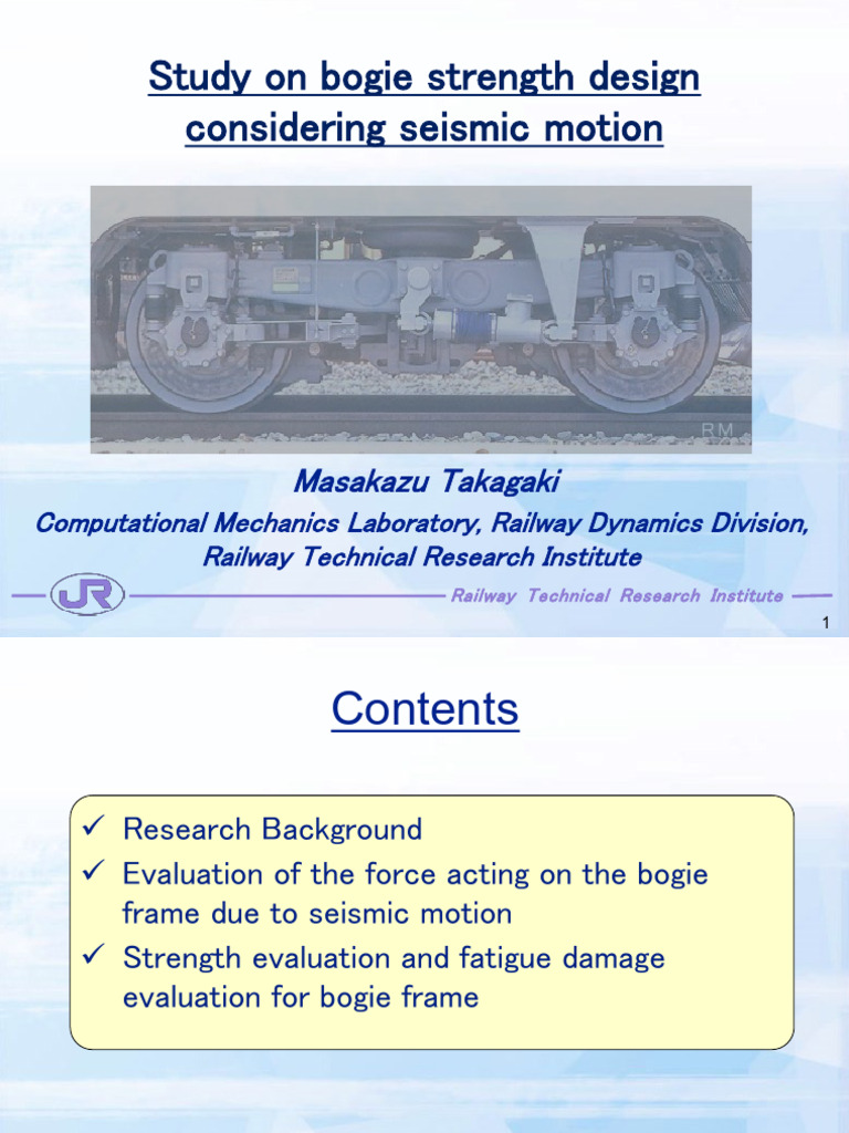 Study On Bogie Strength Design During Earthquake | PDF | Strength Of ...