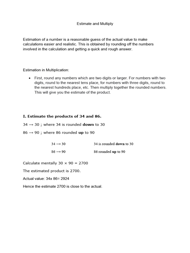 Estimatemultiplydivide | PDF | Division (Mathematics) | Arithmetic