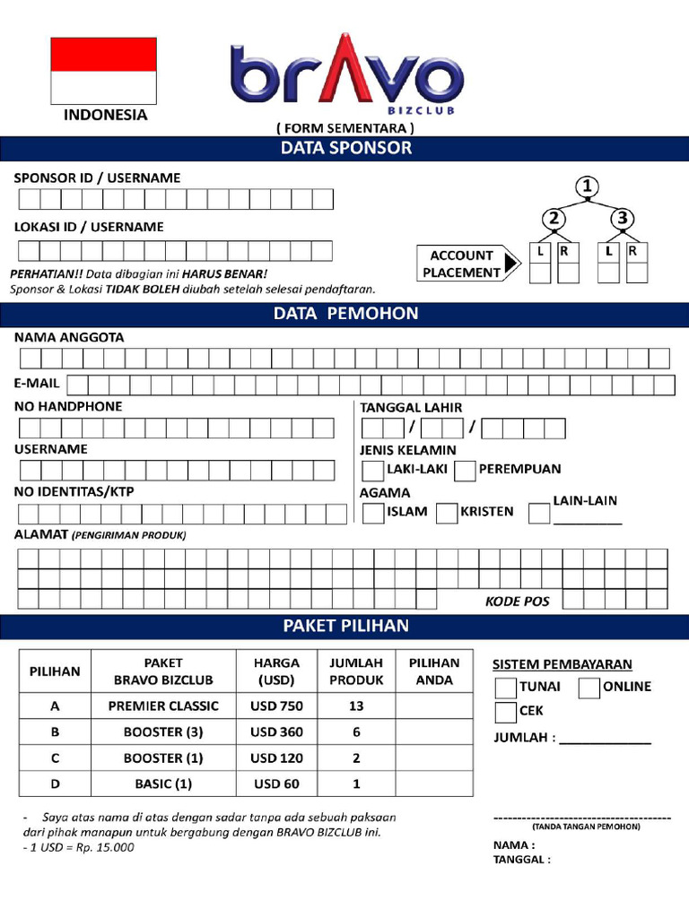 Form Bravo Indonesia | PDF