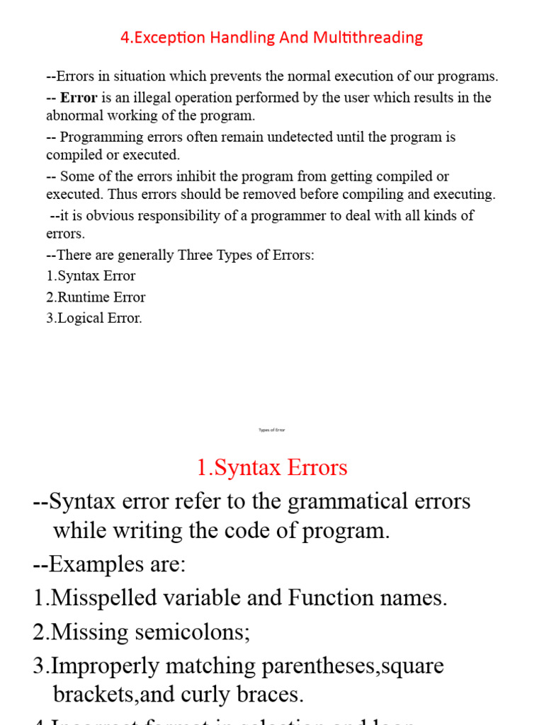 4.exception Handling and Multithreading | PDF | Process (Computing) | Thread (Computing)