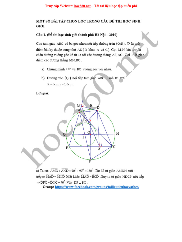 1 Hoc360.Net Bai Tap Chon Loc Trong Cac de HSG Toan 9 | PDF