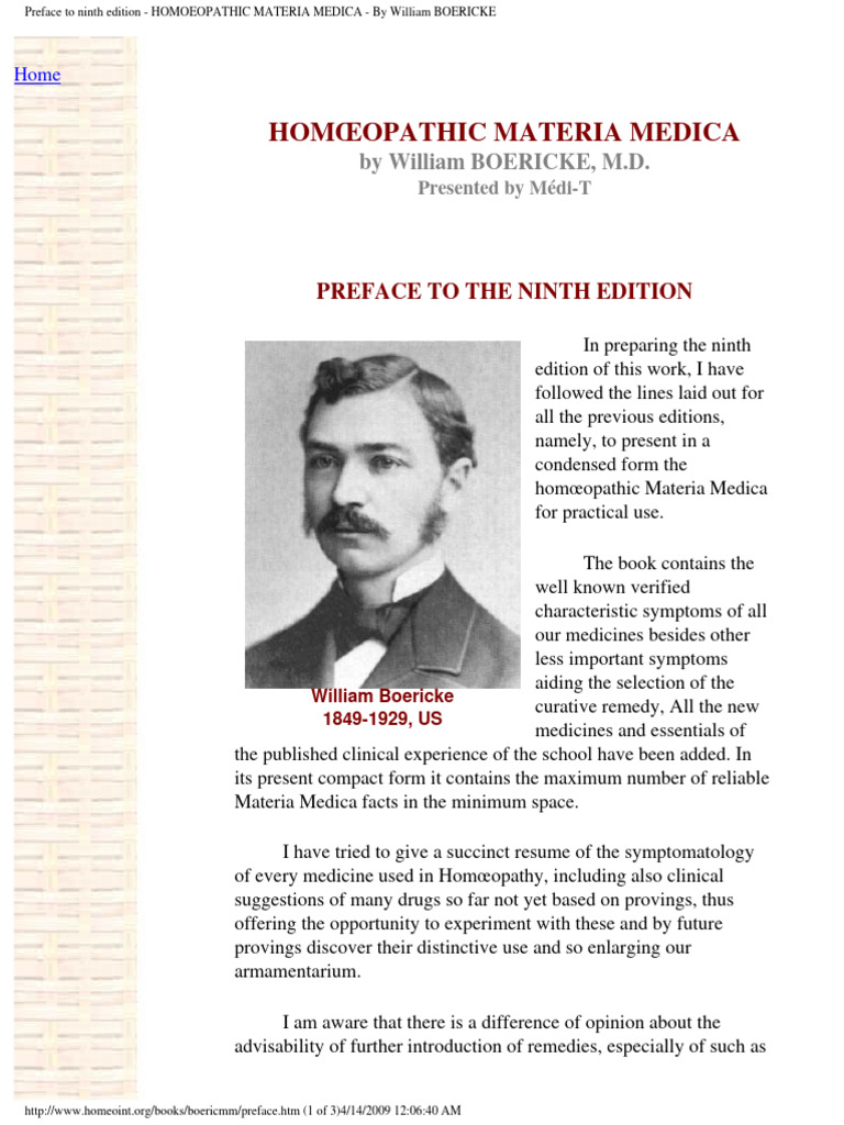 Boericke Pocket - Manual of Homoeopathic MM 9ed Web (1403 PP) | PDF ...