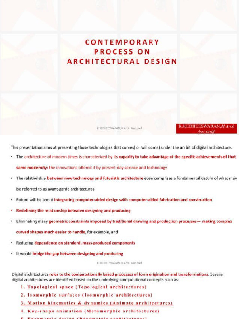 Contemporary Process On Architectural Design | PDF