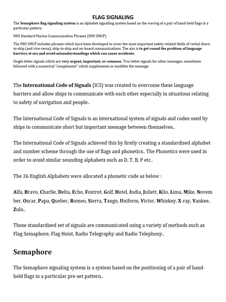 Flag Signaling | PDF | Communication | Wireless