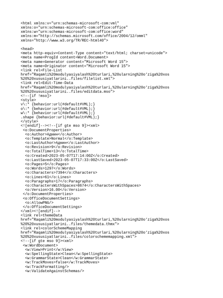 Raqamli Modulyatsiya Turlari Ularning o Ziga Xos Hususiyatlari | PDF