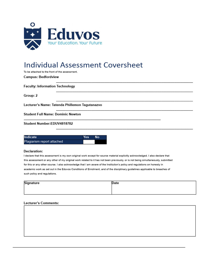 Itdsa1 12 Assignment Bedfordview Eduv4818782 | PDF | Information Retrieval | Databases