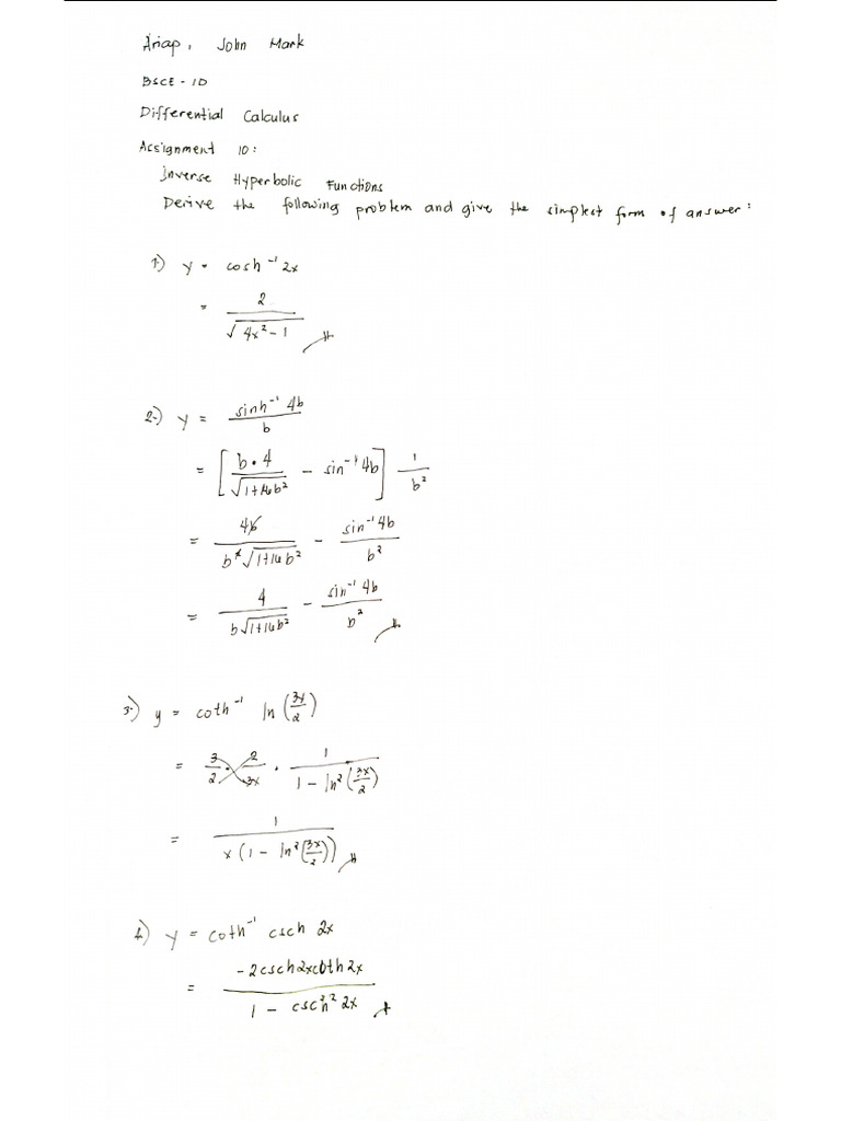 Inverse Hyperbolic Functions Pdf 9041