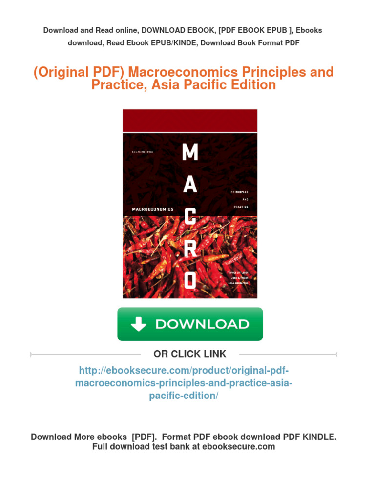 (Original PDF) Macroeconomics Principles and Practice, Asia Pacific Edition | PDF ...