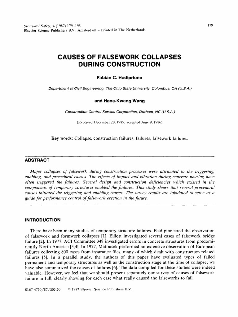 1987 Causes of Falsework Collapses During Construction | PDF ...