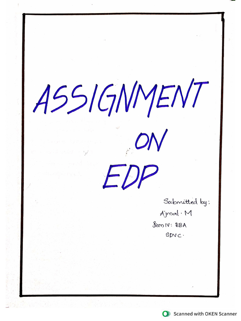 Assignment On Edp (Ajmal M) | PDF