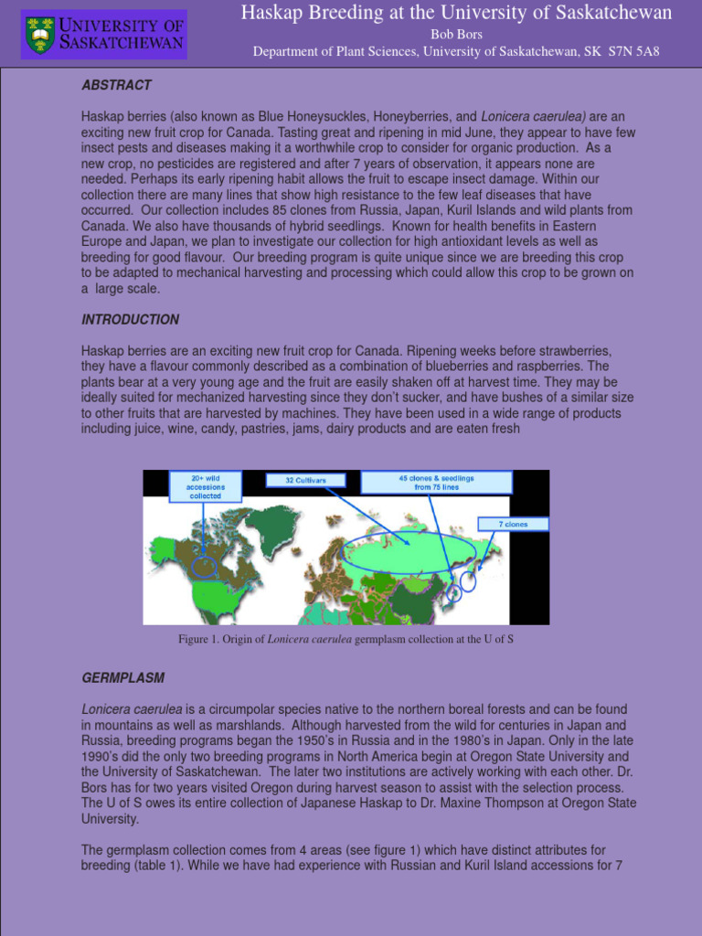 Haskap Breeding | PDF | Vegan Cuisine | Plants