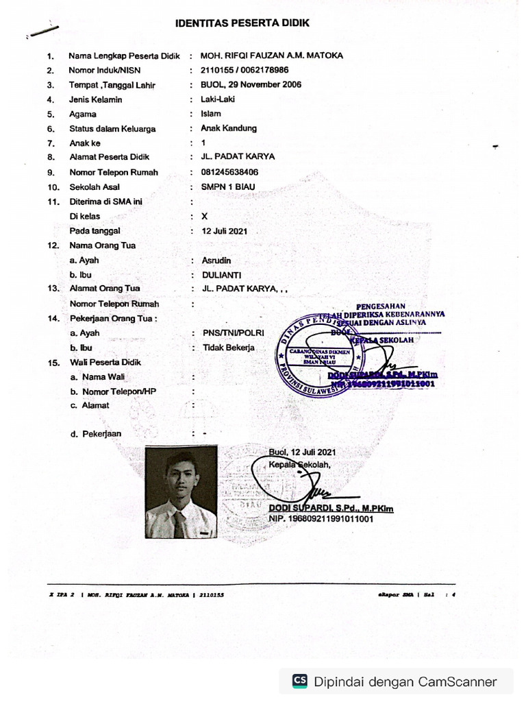 Legalisir Raport Sem 1-5 | PDF