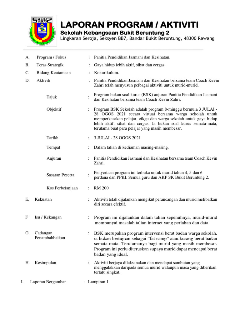 Laporan Program BSK | PDF