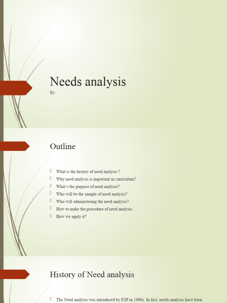 Needs Analysis | PDF | Learning | Curriculum