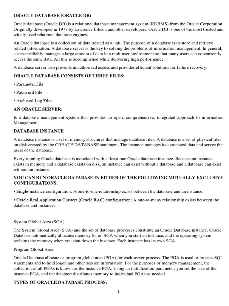 Oracle Database Pdf Databases Relational Database