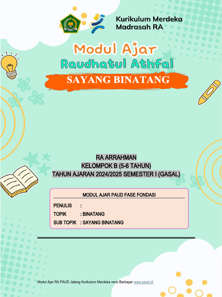 Modul Ajar Paud Jateng Kurikulum Merdeka Www Pdf