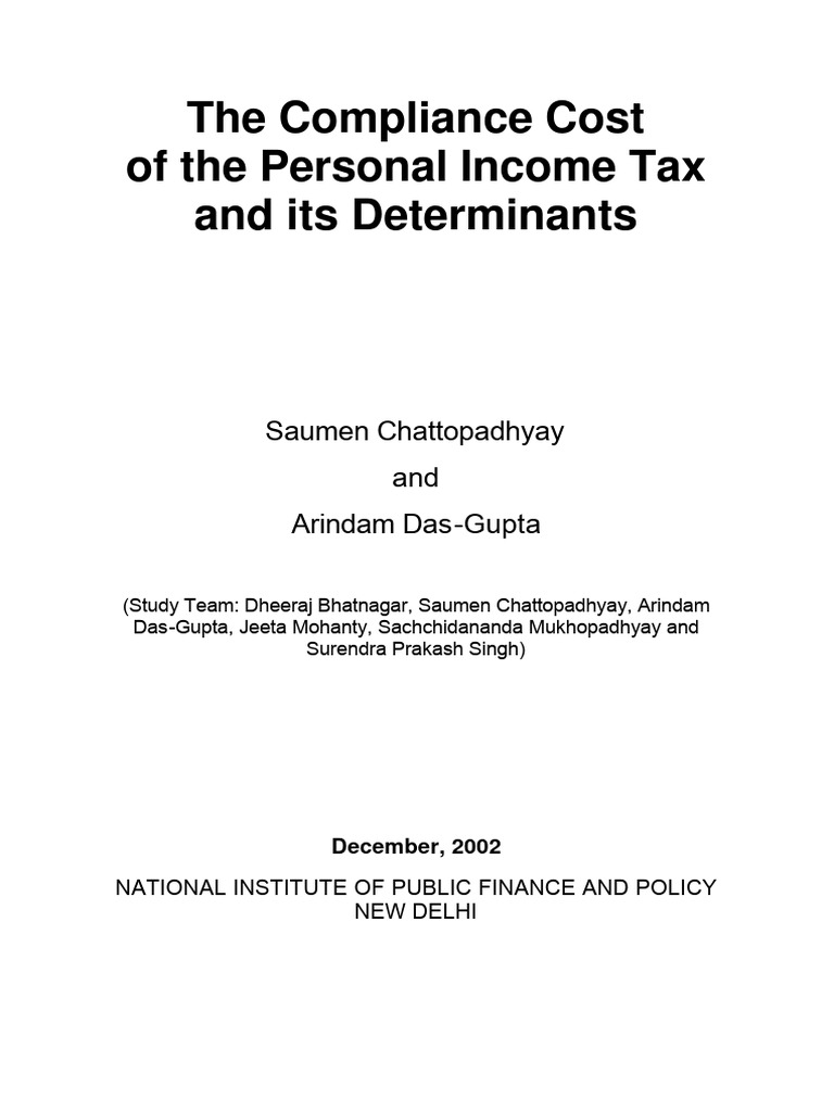 The Compliance Cost of The Personal Inco | PDF | Taxes | Income Tax
