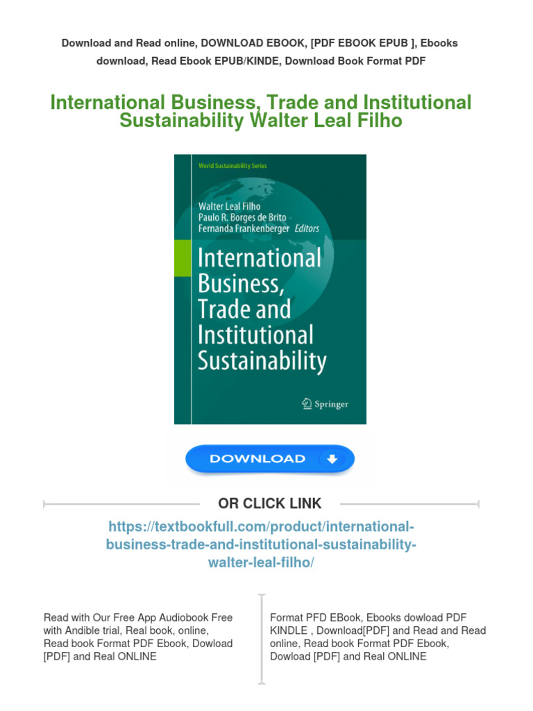(FREE PDF Sample) International Business, Trade and Institutional Sustainability Walter Leal ...