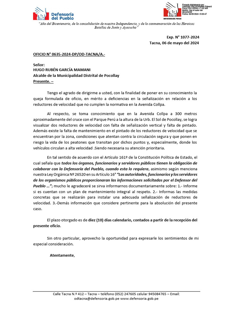 Oficio 635 Firmado | PDF