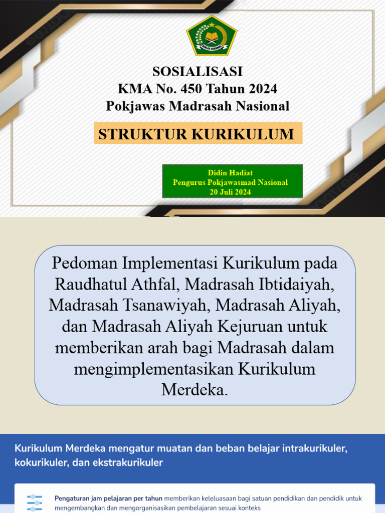 Struktur Kurikulum KMA 450 Tahun 2024 | PDF