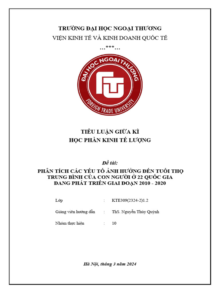 Tiểu Luận Ktl Final | PDF