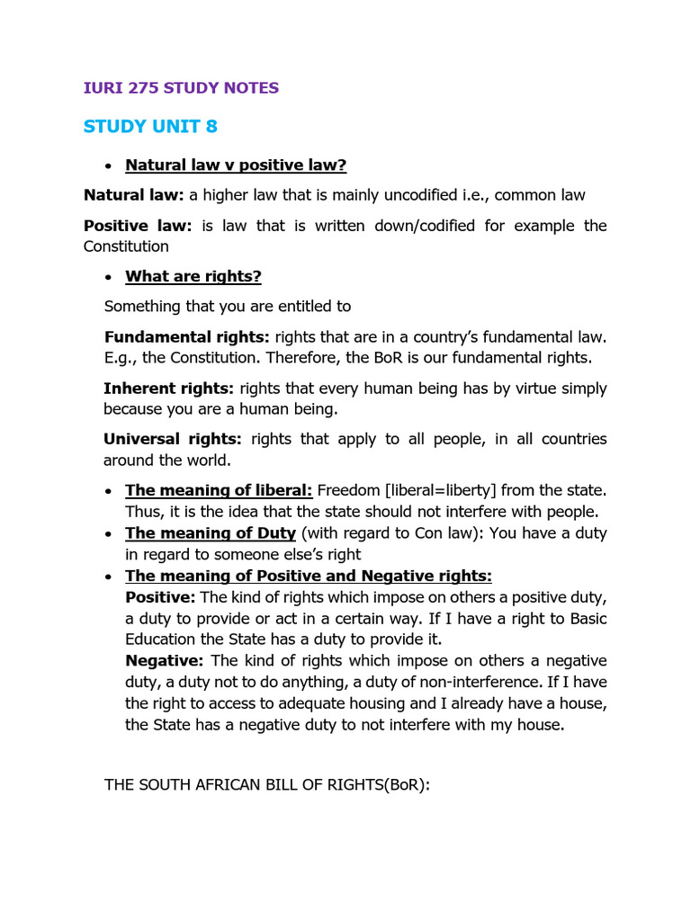 Iuri 275 Study Units 8,9 & 10 | PDF | Legal Remedy | Injunction