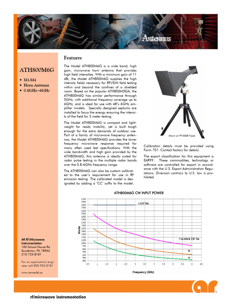 ATH800M6G | Download Free PDF | Microwave | Antenna (Radio)