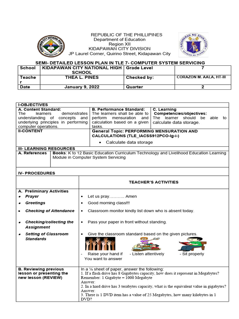 LP TLE PMC 1 Calculating Data Storage | PDF | Byte | Computer Data Storage