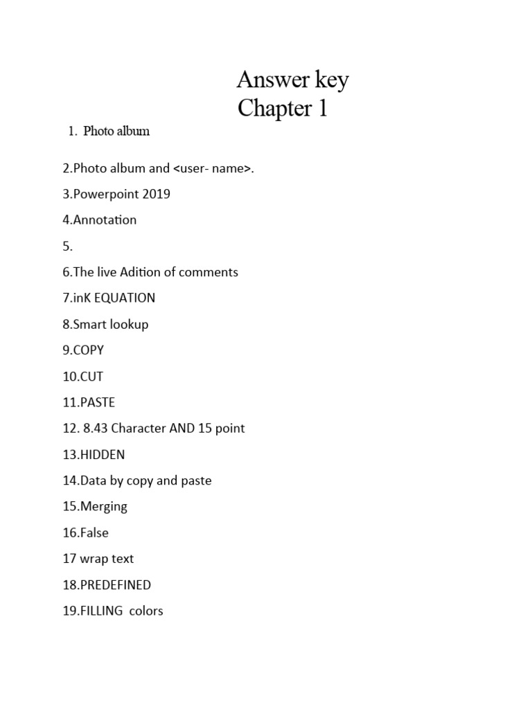 Answer Key | PDF
