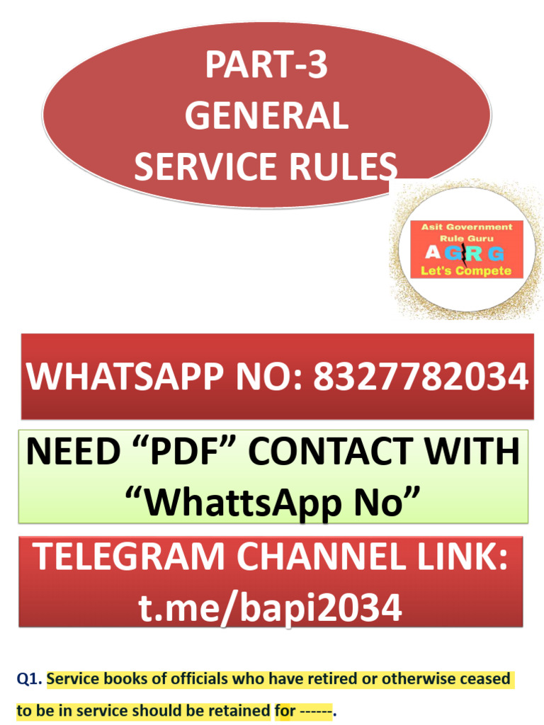 General Service Rules (PART-3) 240206 190838 | PDF | Government | Justice