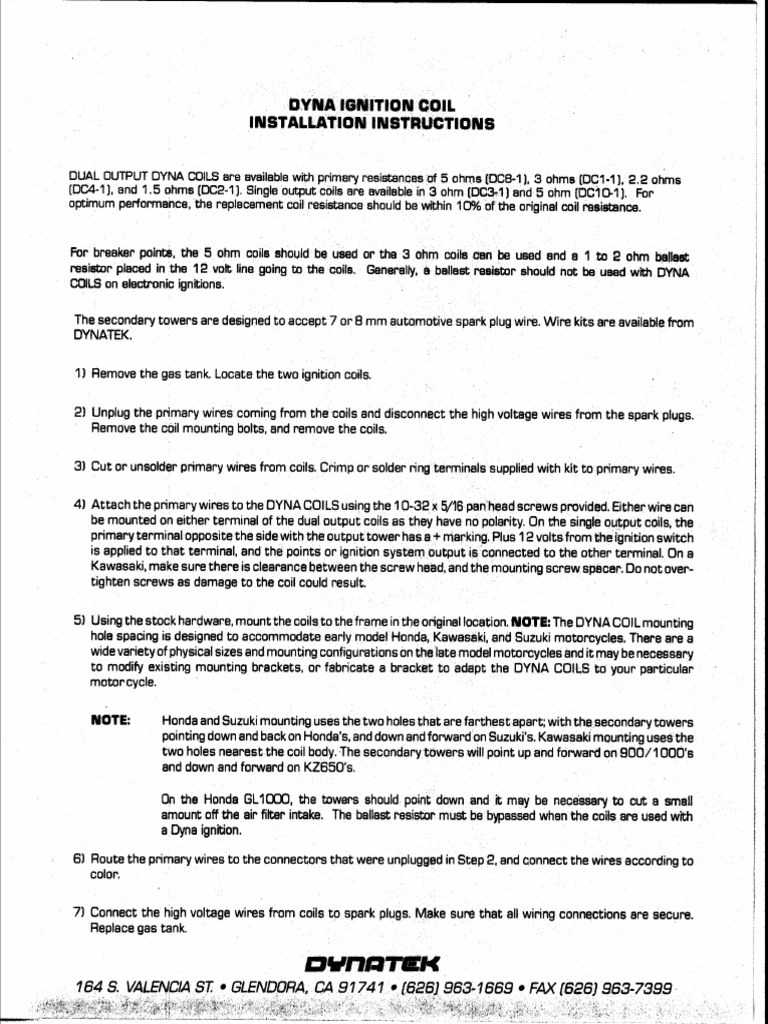 Dyna Standard Coil | PDF