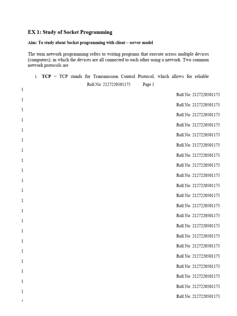 Updated CS22511 CN LAB With Footer (S) | PDF | Network Socket | Internet Protocols